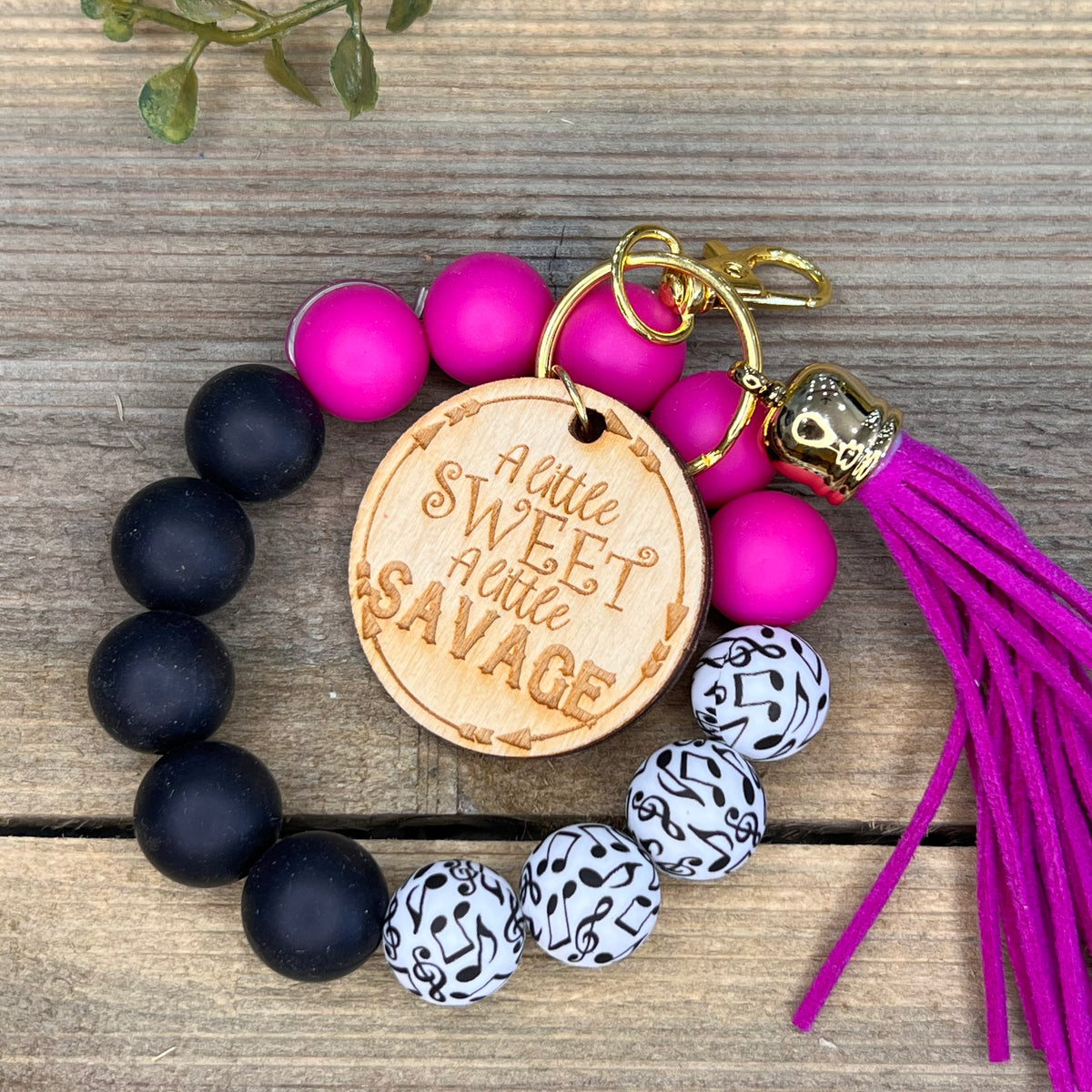 Hot Pink Musical Notes Wristlet – Dandelion Designs